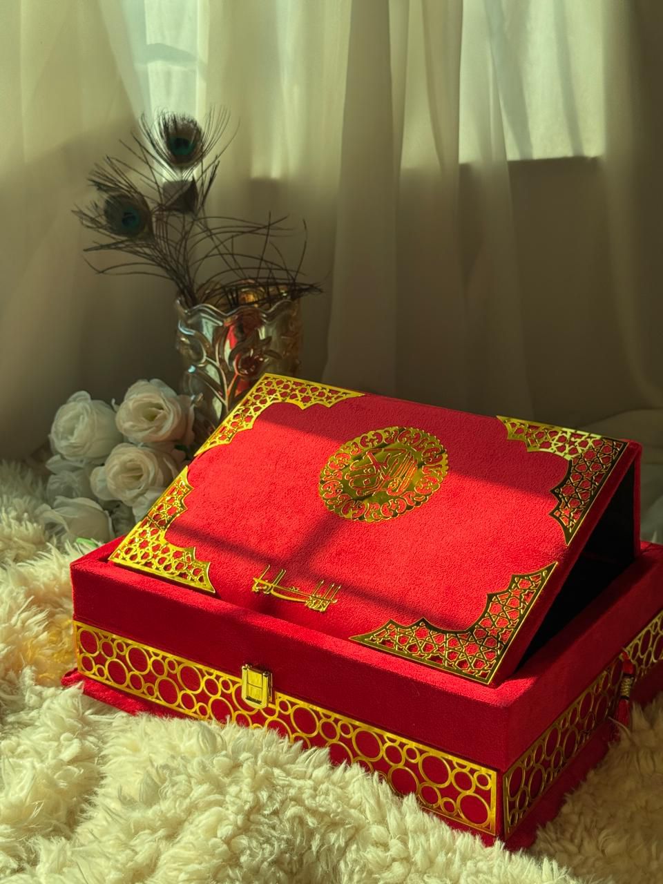 Red Tazkira Velvet Quran Set – Premium Islamic Gift – Idara e islamiat